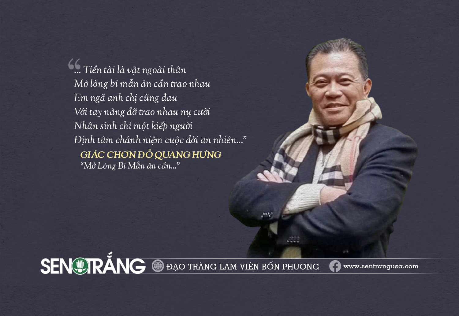 Giác Chơn Đỗ Quang Hưng (thơ): Mở lòng bi mẫn ân cần… – Sen Trắng